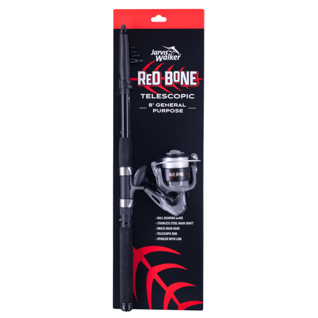 Jarvis Walker Red Bone 6ft 6in Telescopic Spin Combo | Land & Sea NZ