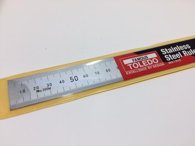 TOLEDO Stainless Steel Ruler Metric 300mm - Yellow | PPS Industries