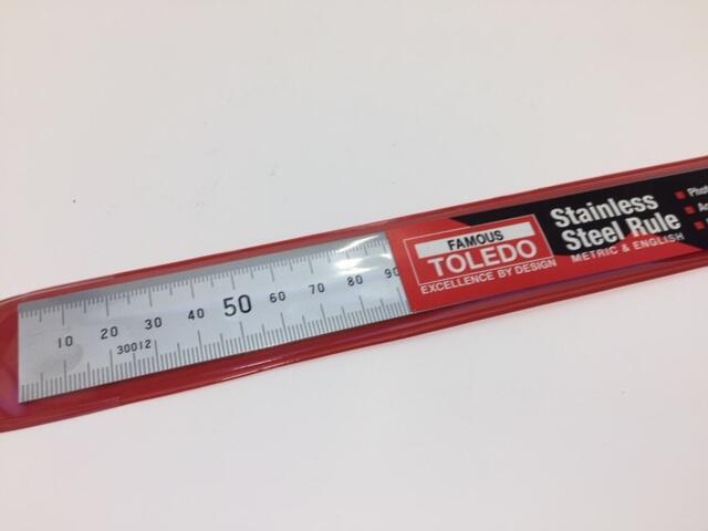 TOLEDO Stainless Steel Ruler Metric/Imperial 300mm/12" - Red | PPS ...