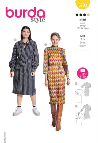 Burda Style Sewing Pattern 5798 Misses' Dress | The Ribbon Rose
