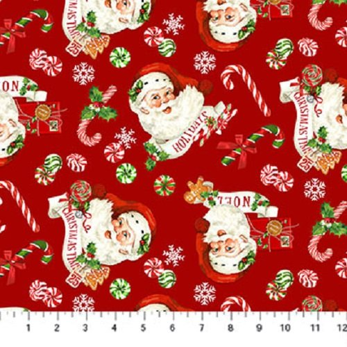Northcott Peppermint Candy - Red Multi | The Ribbon Rose
