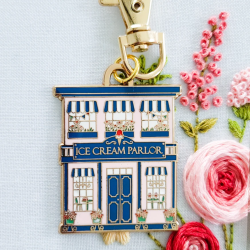 Flamingo Toes Enamel Charm - Ice Cream Parlor Main Street | The Ribbon Rose