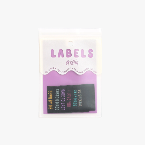 KATM Woven Labels - Metallic Side Seam (Black) | The Ribbon Rose