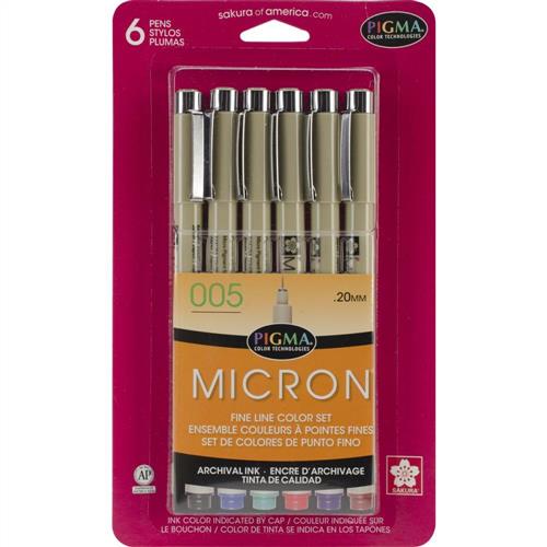 Pigma Micron Pens - 005 - 0.2mm 6/Pkg | The Ribbon Rose