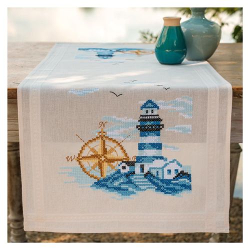 Vervaco Table Runner Kit - Marine Navy | The Ribbon Rose