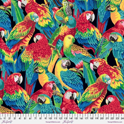 Free Spirit Polly Parrots - Black || Treasure Island | The Ribbon Rose
