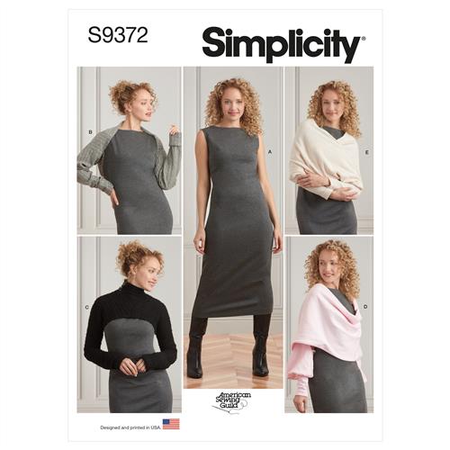 Simplicity Pattern 9372 Misses' Dress & Shrugs | The Ribbon Rose