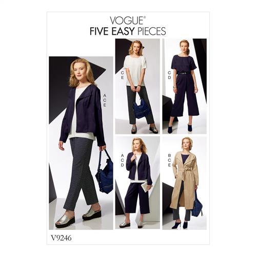 Vogue Pattern 9246 Misses' Drop-Shoulder Jackets, Belt, Top with Yokes ...